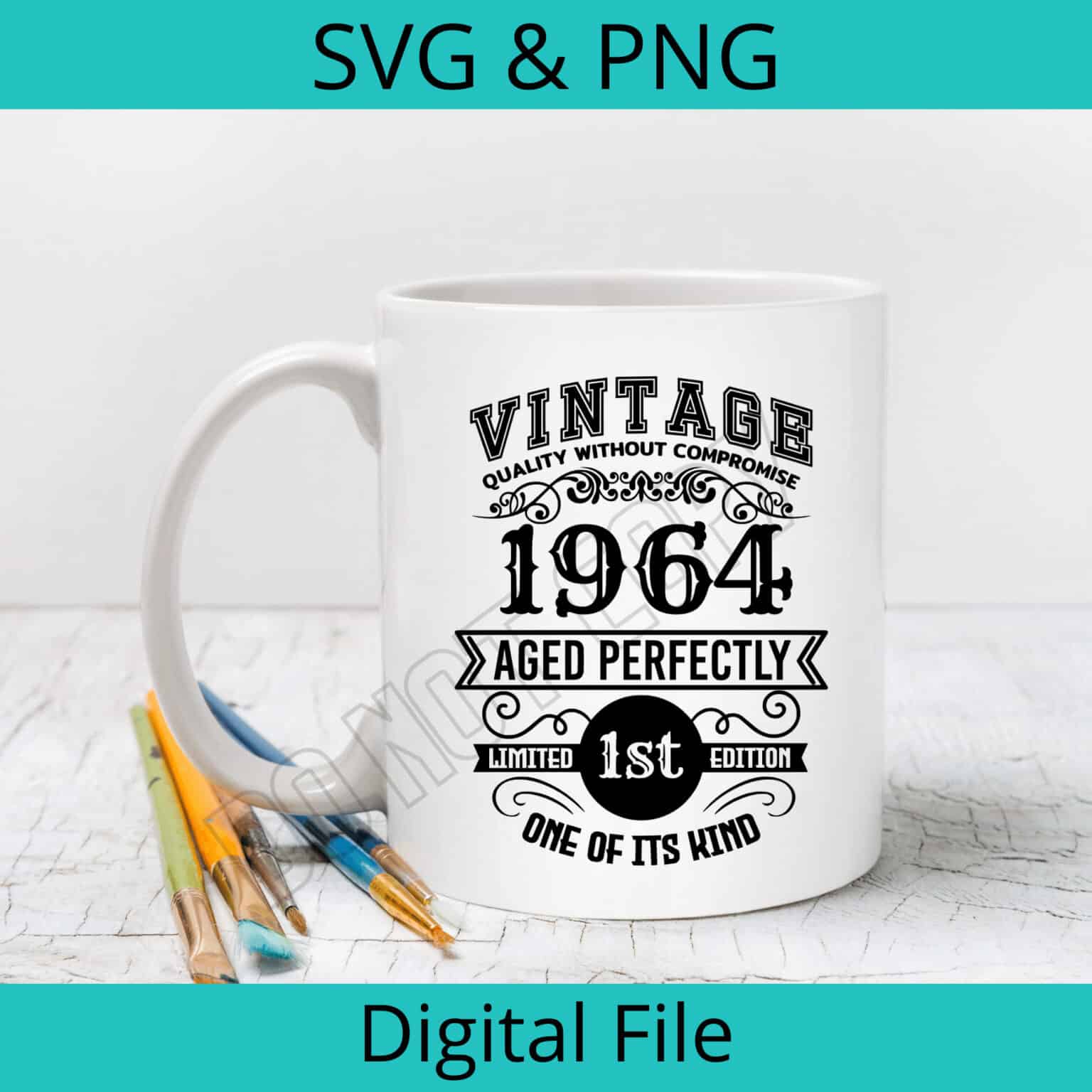Vintage 1964 SVG/PNG Design - Printable-Magic