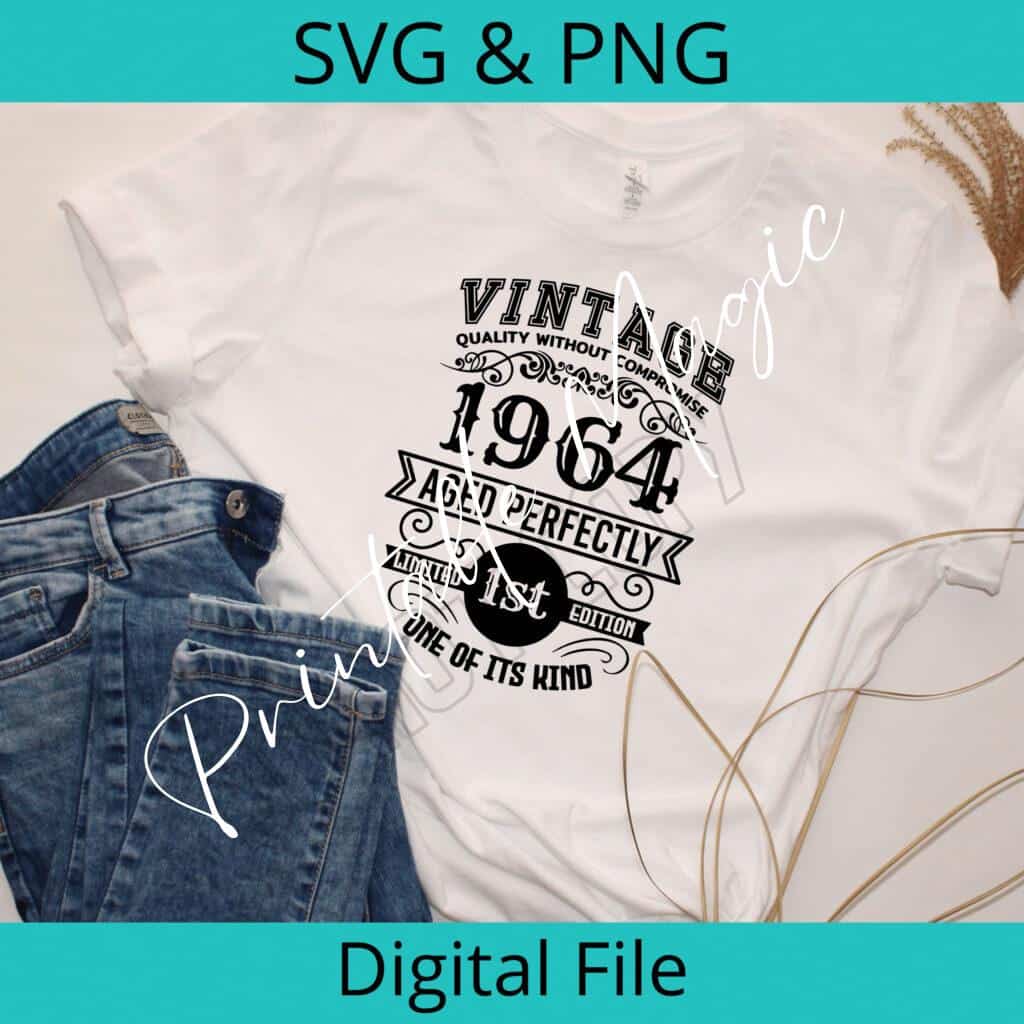 Vintage 1964 SVG/PNG Design - Printable-Magic