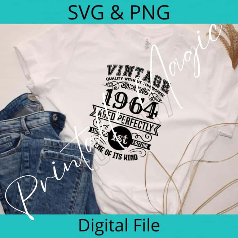Vintage 1964 SVG/PNG Design - Printable-Magic